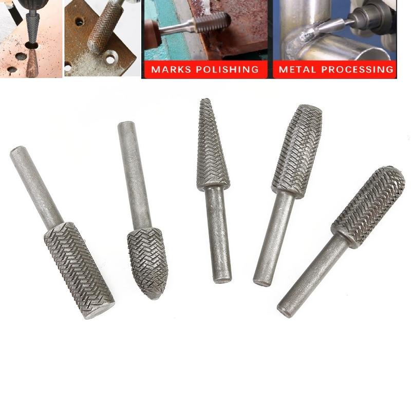 5pcs Double Groove Rotary File 6mm Grinding Head Tungsten Carbide ...