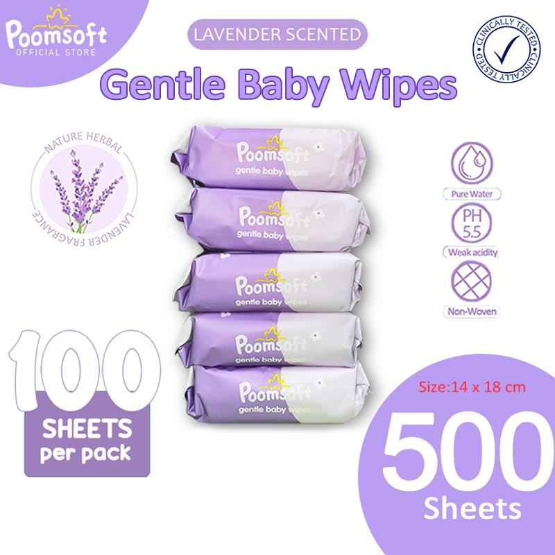 【SHI LIU HAO】 Poomsoft 5 Packs x 100 Sheet Lavender Scented No-Alcohol ...