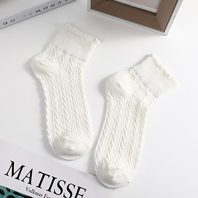 💕White Socks Women Short Spring Autumn Ladies Mid-Calf Sock - TikTok ...