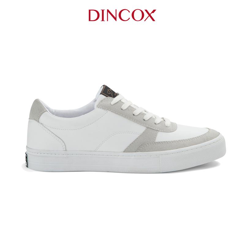 Giày Da Sneaker Nam Nữ E13 White DINCOX Shoes Đế Bằng Vải Canvas ...