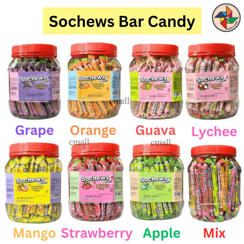 [CM] Sochews Long Bars Candy Chewy Candy Mix Fruit Flavour 20s/40s/80s ...