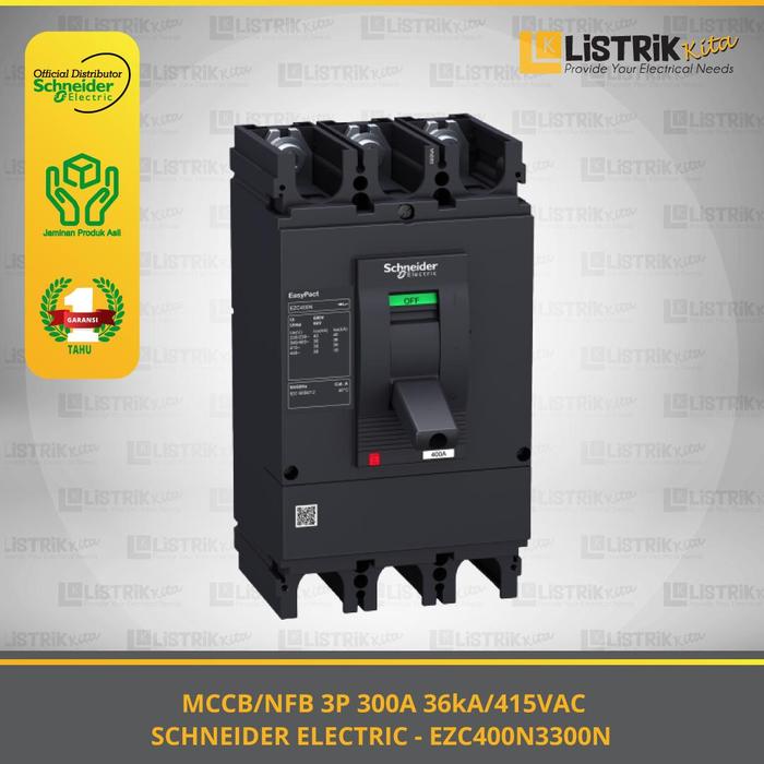 Promo MCCB/NFB SCHNEIDER ELECTRIC EZC400N 3P 300A 36KA/415VAC ...