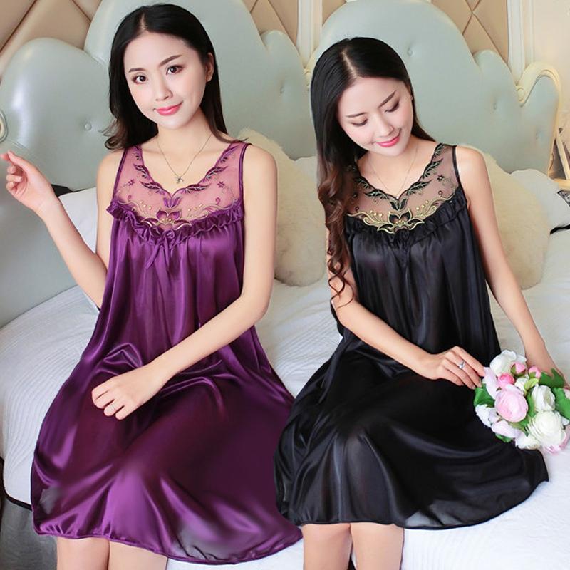 Baju Tidur Selipar Musim Panas, untuk Wanita, Bahan Sutera Ais ...