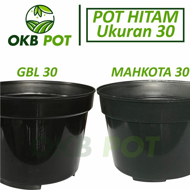 Pot Bunga Hitam Polos Ukuran 30 Pot Tanaman Besar Hitam - Shop | Tokopedia