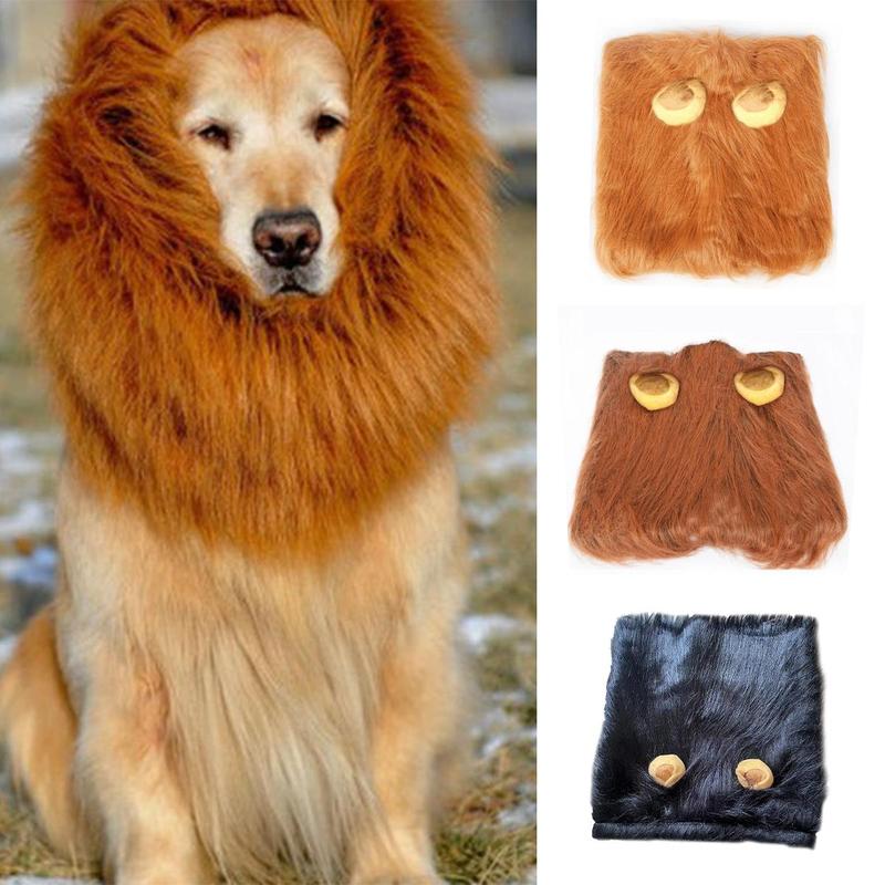Kostum Anjing, Mane Singa, Rambut Palsu Singa untuk Anjing, Anjing ...