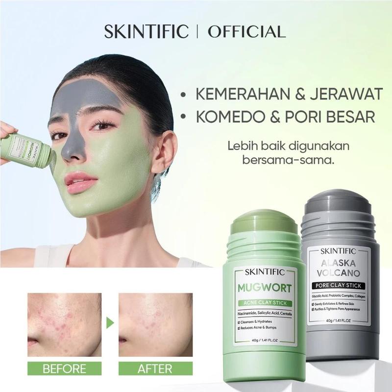 [Ready Stock] SKINTIFIC Clay Mask Stick kit Mugwort Acne Facial ...