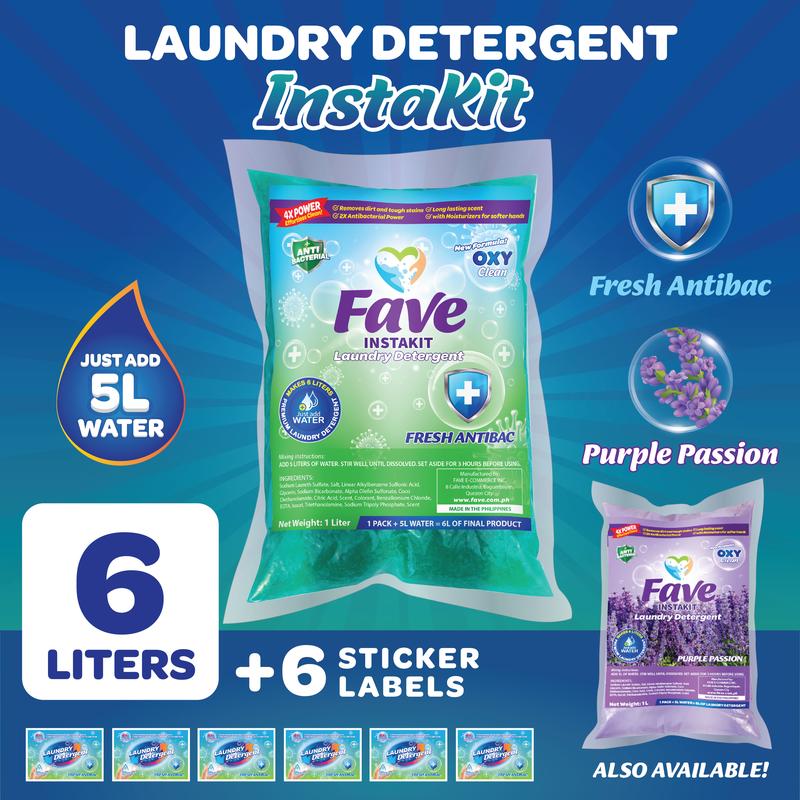FAVE DIY LAUNDRY Liquid Detergent INSTAKIT Household Pack - TikTok Shop ...