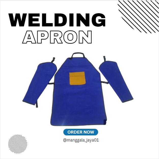 Jual BAJU SAFETY LAS / APRON LENGAN LAS / CELEMEK LAS KULIT - APRON SET ...