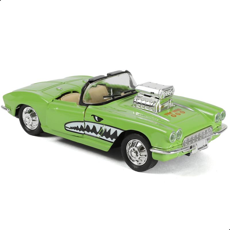 Antique Corvette Classic Green Pull Back Die Cast Car Model - Metal Car ...
