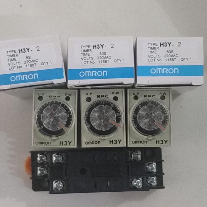 MINI Timer Omron H3Y-2 / H3Y2 Delay Timer Relay 5S 30S 60S + socket ...