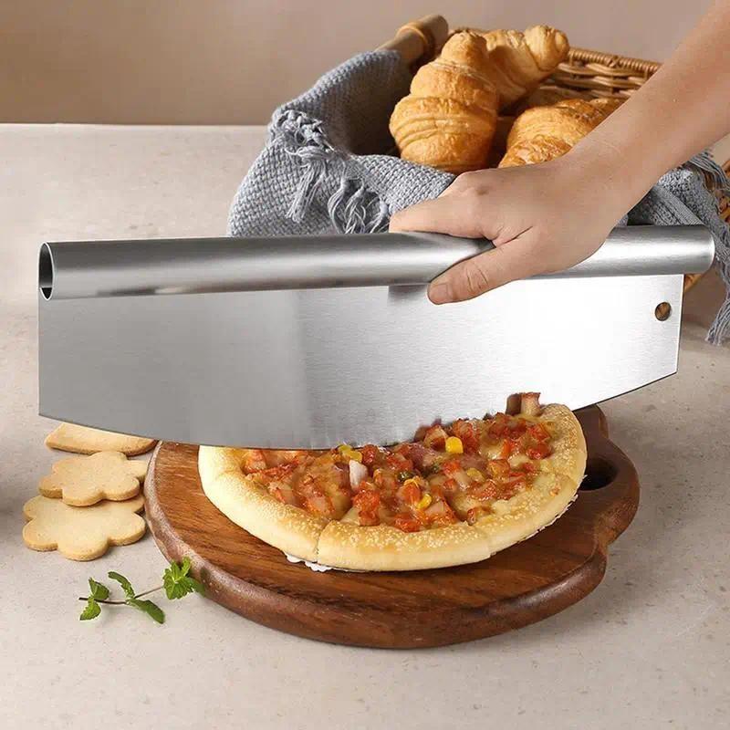 Knife Pizza Cutter Fruit Vegetable Salad Chopper Dicer With Curved ...