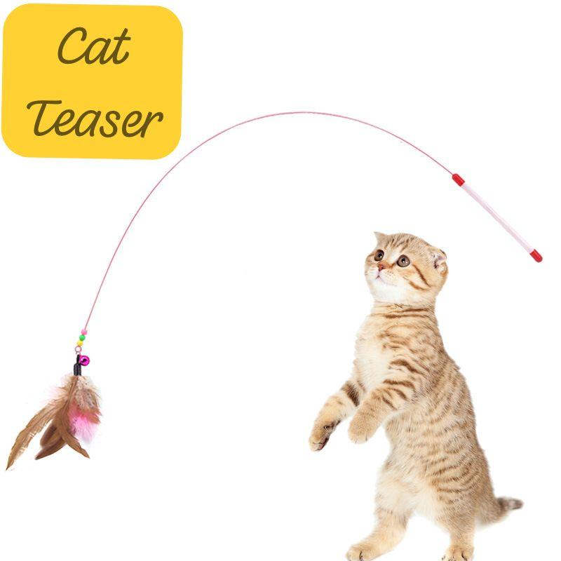 Cat teaser flexible stick funny toys mainan kucing murah - TikTok Shop ...