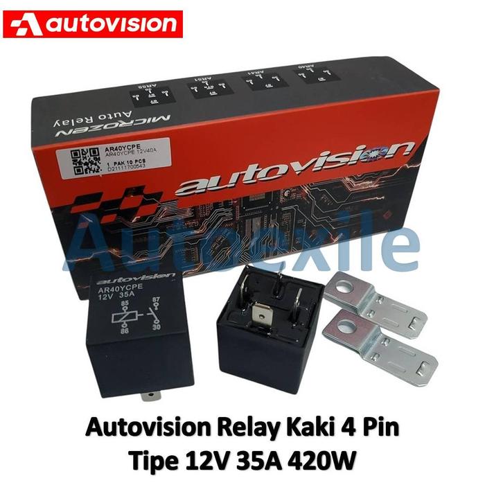 Jual Autovision Relay Kaki 4 Pin 12V 35A 420W Original Untuk Pasang ...