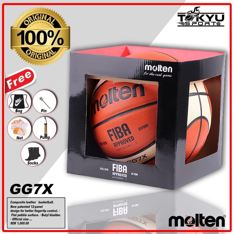 GG7X Original Molten Basketball Size 7 PU Leather with Free Pump ...