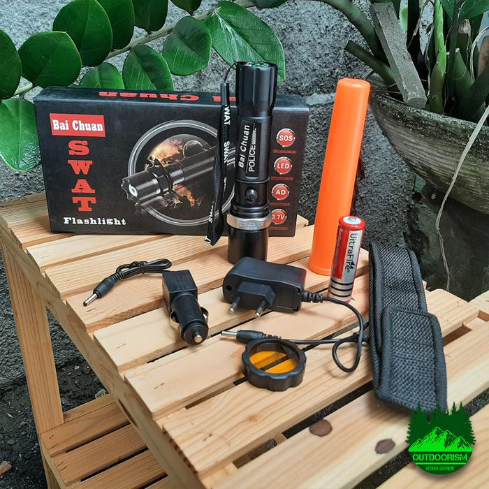 Jual Senter Outdoor SWAT Police LED Flashlight | Senter SWAT LED ...