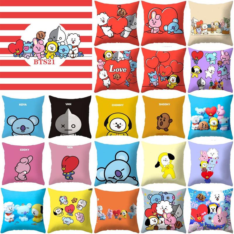 Cover Cartoon BT21 Cushion Decorative Soft Pillow Case Protector ...