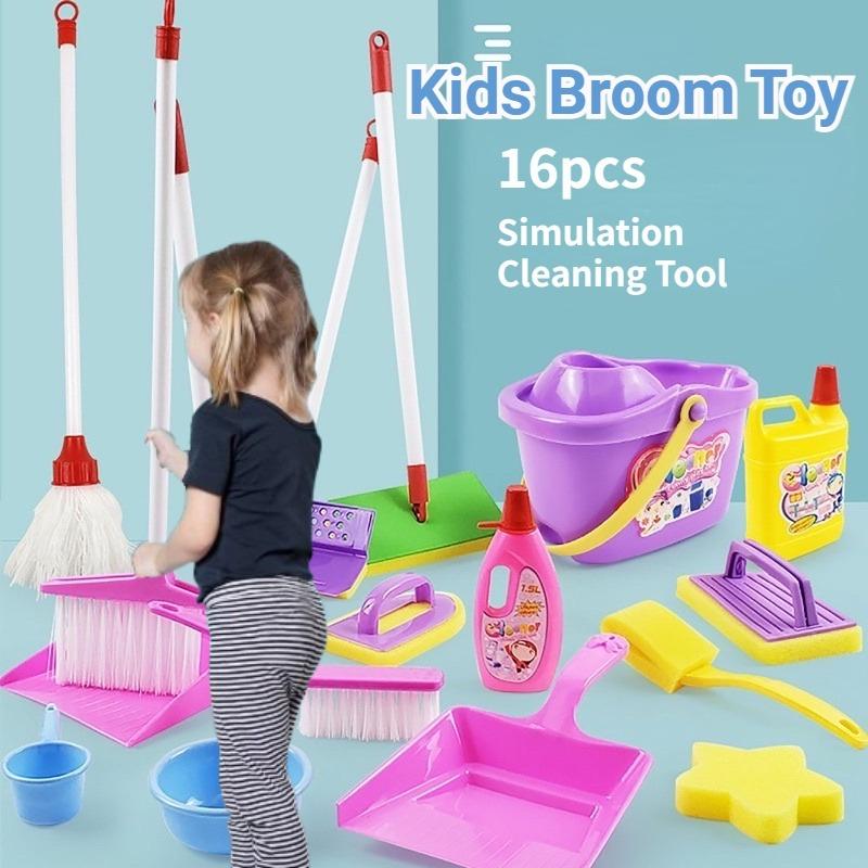 16pcs Kids Mini Cleaning Toys Broom Set Children's Play Hous - TikTok ...