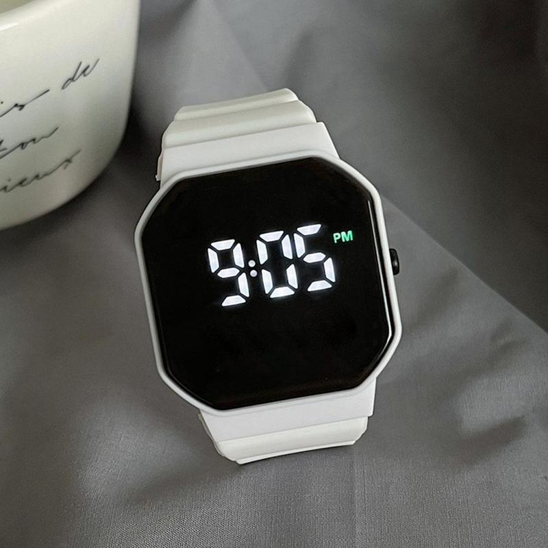 Unisex Silicone Strap Couple Watch LED Digital Watch Square Fashion ...