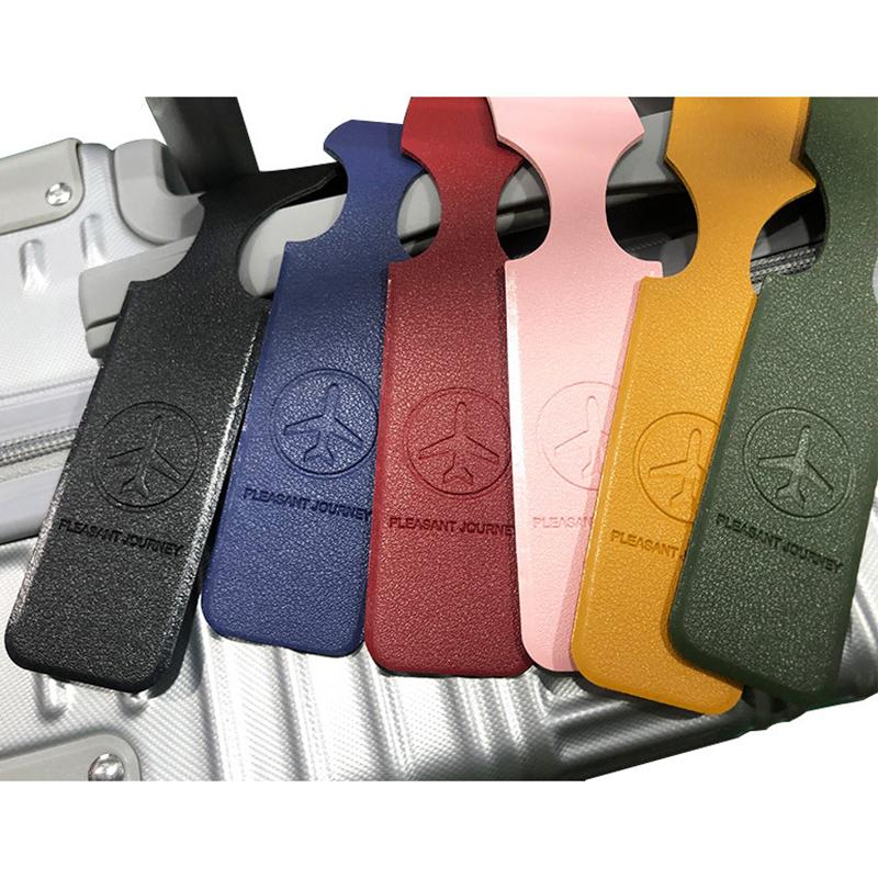 Tag bagasi kulit PU jalur panjang, tag bagasi gantung, aksesori ...