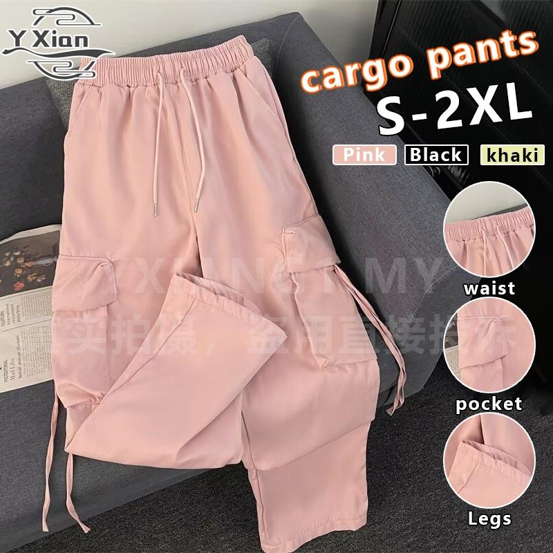 Seluar Kargo Wanita, Warna Merah Jambu, Longgar, Saiz Besar, - TikTok ...