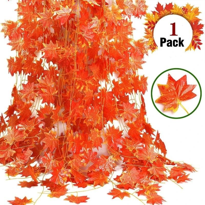 2.3M Artificial Vine Red Autumn Maple Leaf Fake Plants Foliage - TikTok ...