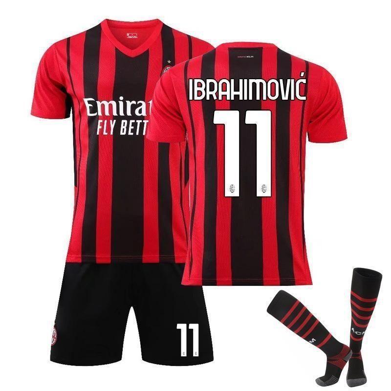 21-22AC Milan home jersey number 11, Ibrahimovic number 9, Giroud - TikTok Shop Singapore