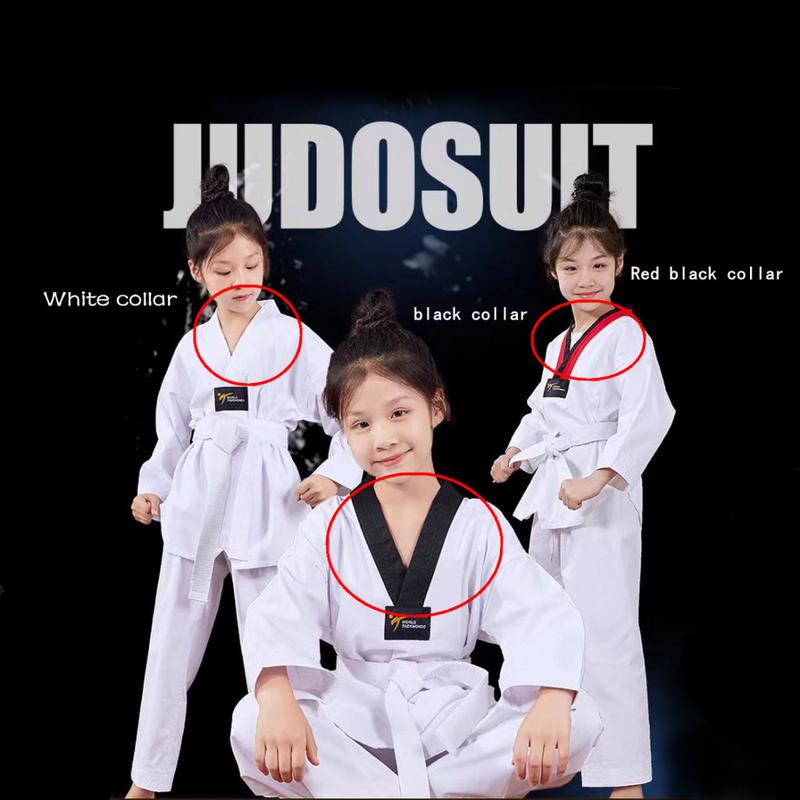 White collar red black red collar Taekwondo uniform suit for - TikTok ...