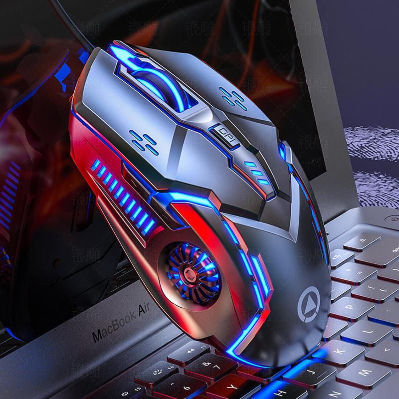 Ergonomic Wired Gaming Mouse Mute Mause LED Backlit 3200dpi 6Button ...