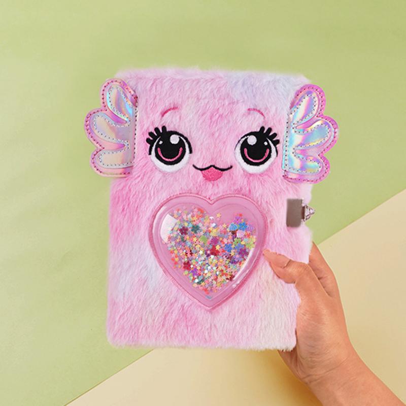 Xunyanb Plush Journal with Lock and Key Girls' Plush Writing Journal ...