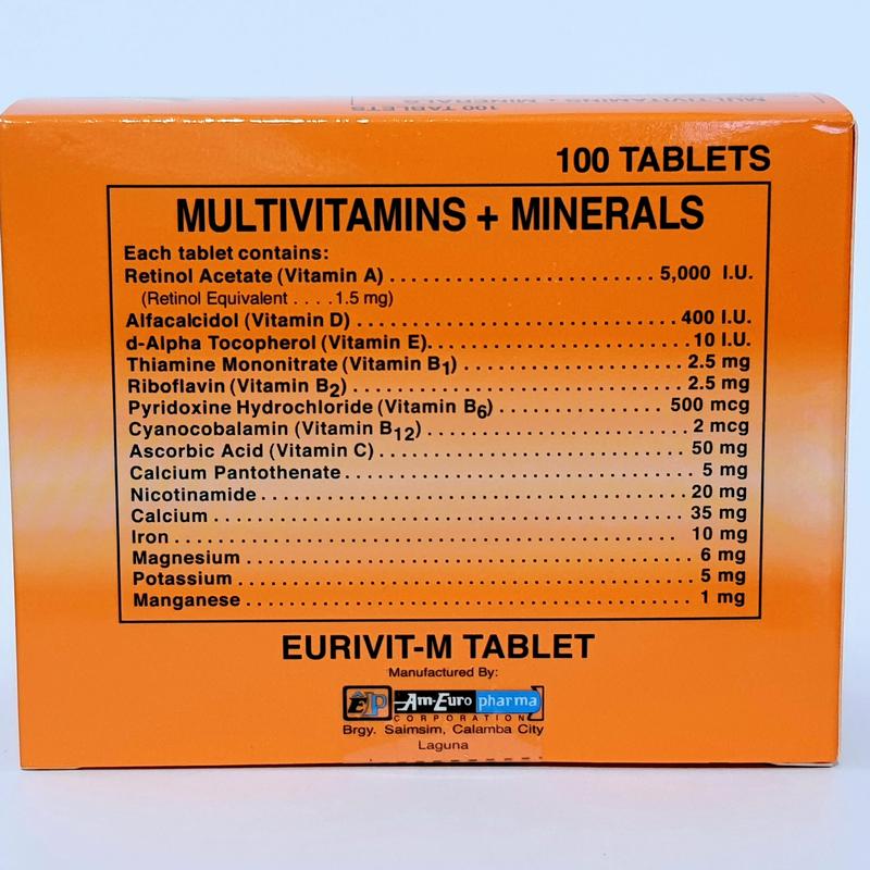 Eurivit Multivitamins Plus Minerals Sugar Coated Tablet Healthcare ...