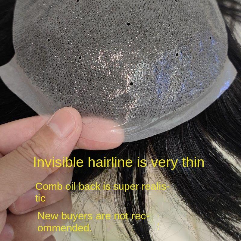 Men's Hair Replacement Biological Scalp Wig Ultra-Thin Invisible ...