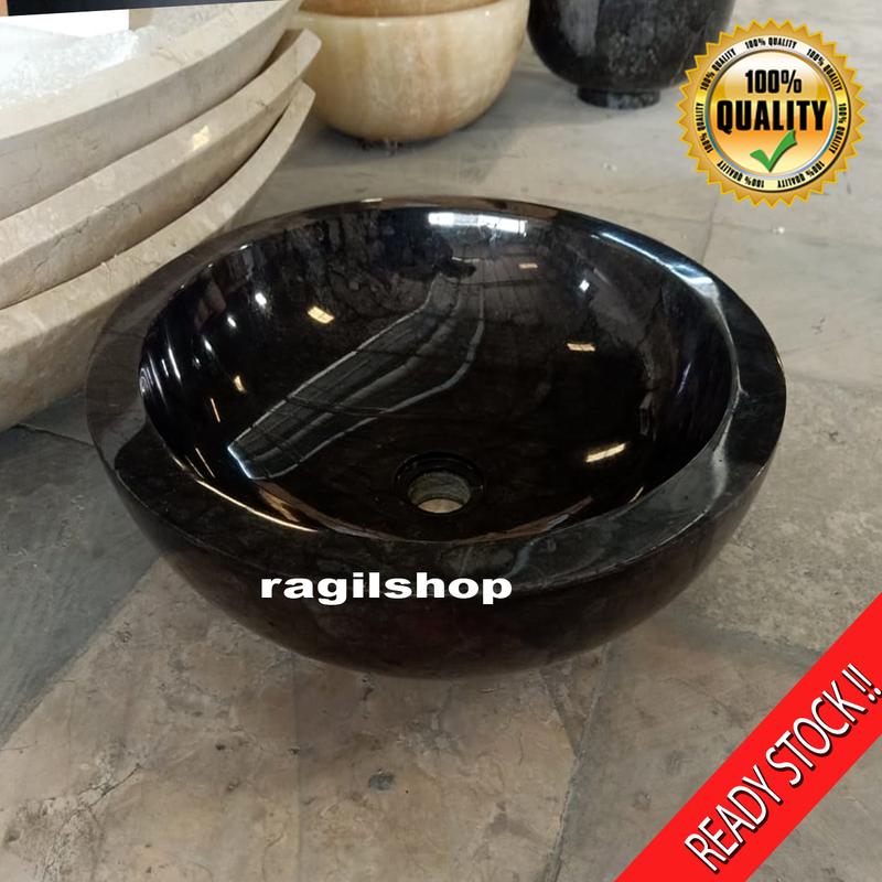 Wastafel Cuci Tangan Batu Marmer Bulat 40cm Full halus kilap - Shop ...