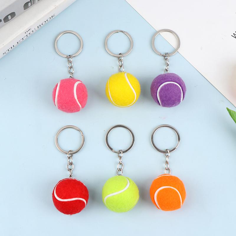 [Czz]6 Color Key Chain Tennis Ball Metal Keychain Car Key Chain ...