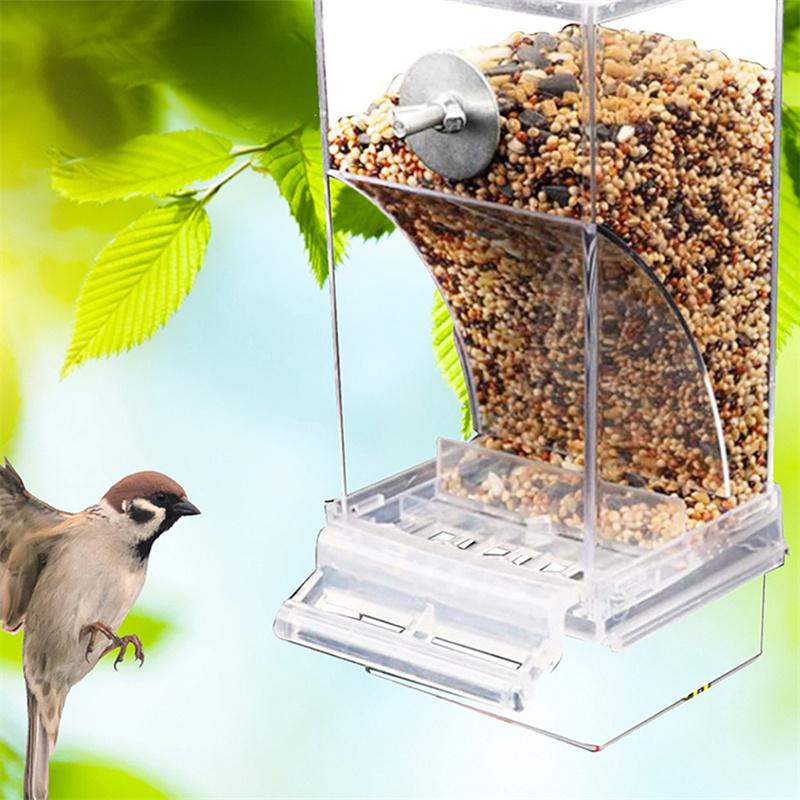 Mess Bird Cage Feeder Automatic Parrot Seed Feeders With Perch - TikTok ...