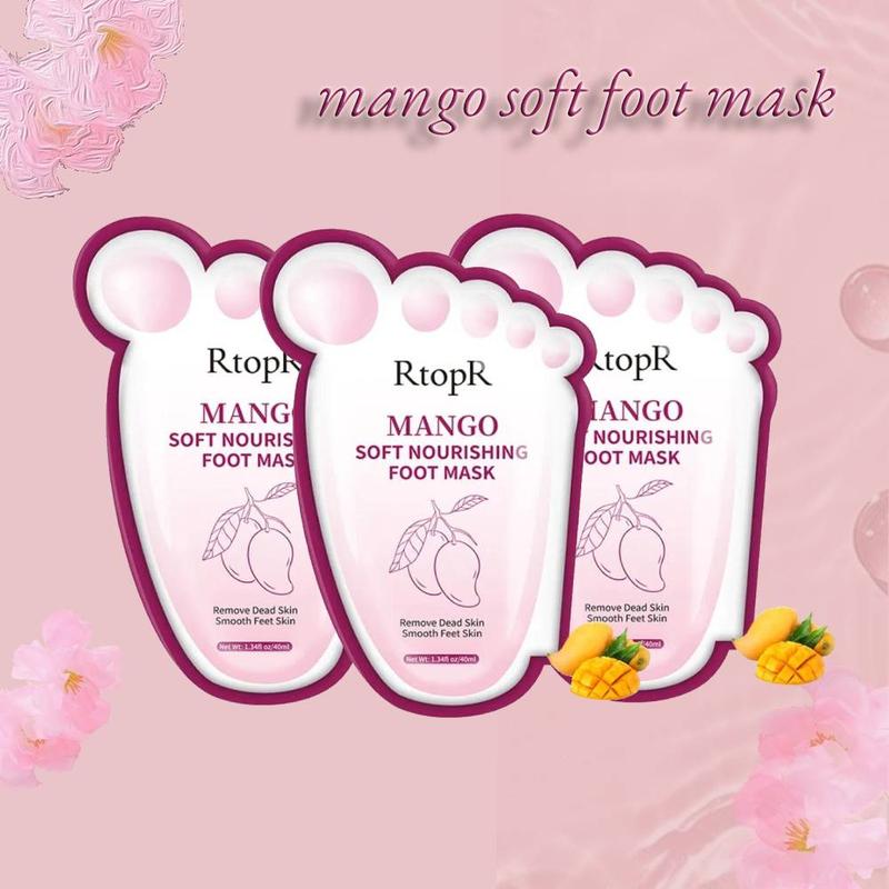 3Pairs RtopR Mango Exfoliating Foot Mask Moisturizing Foot Care ...