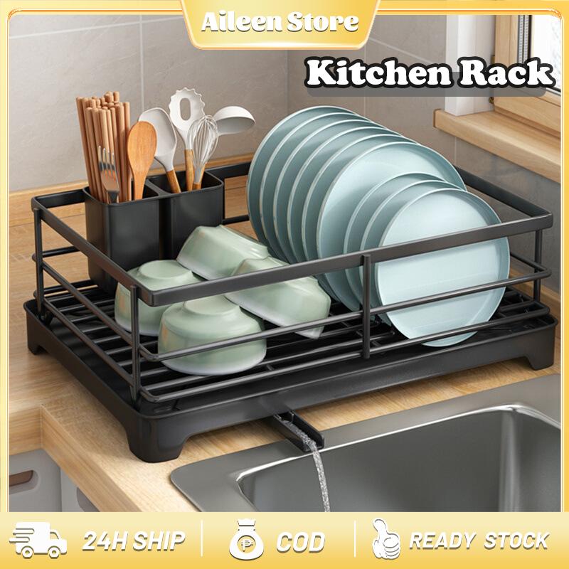 Rotatable Kitchen Rack Organizer Drain Rack Shelf Dish Holde - TikTok ...