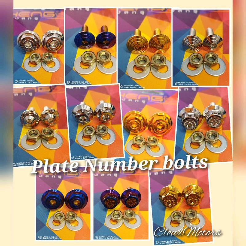 Plate number bolts 6x20mm Set 2pcs with ordinary nut and washer ...