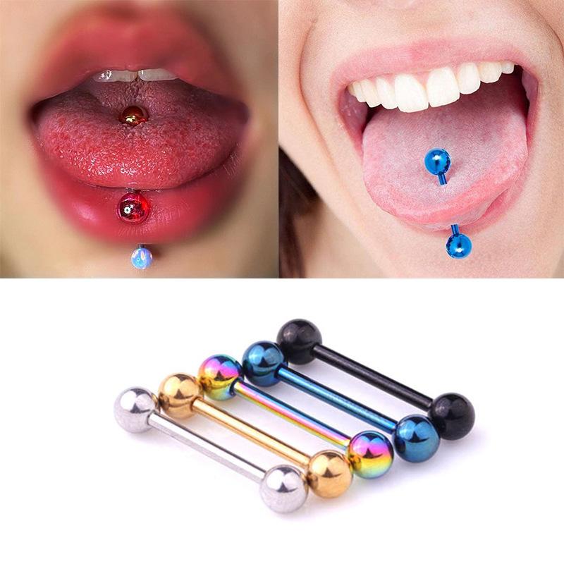 Stainless Steel Straight Rod Tongue Pin Tongue Ring Electroplating ...