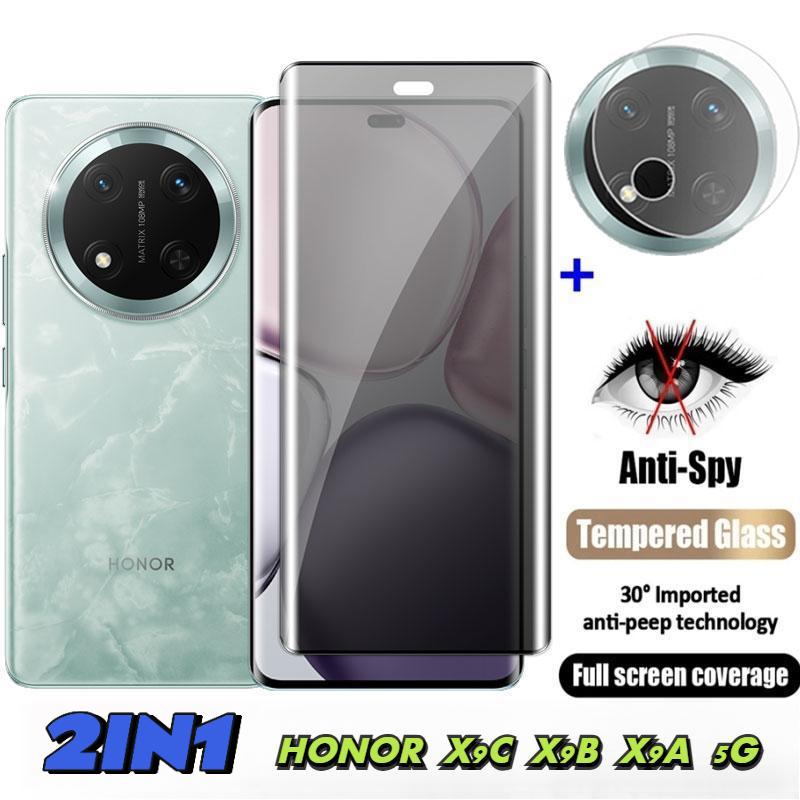 2in1 Full Anti Privacy Film For Honor X9c X9b X9a 5G Tempered glass ...