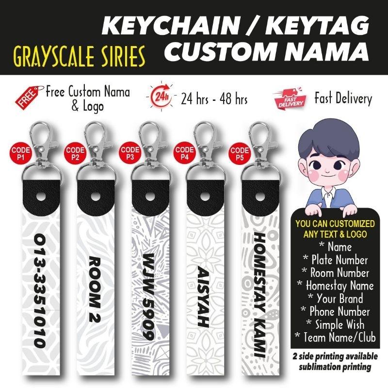 Keychain Custom Name Keychain Nama Sublimation Keyring Personalised ...
