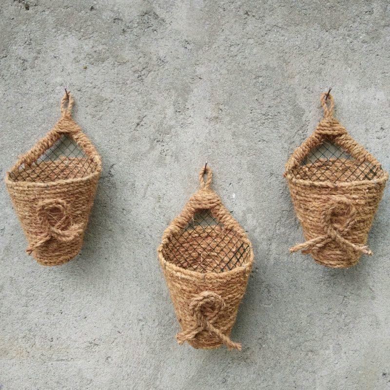 Pot bunga sabut kelapa anggrek tempel dinding kerucut cover pot - Shop ...