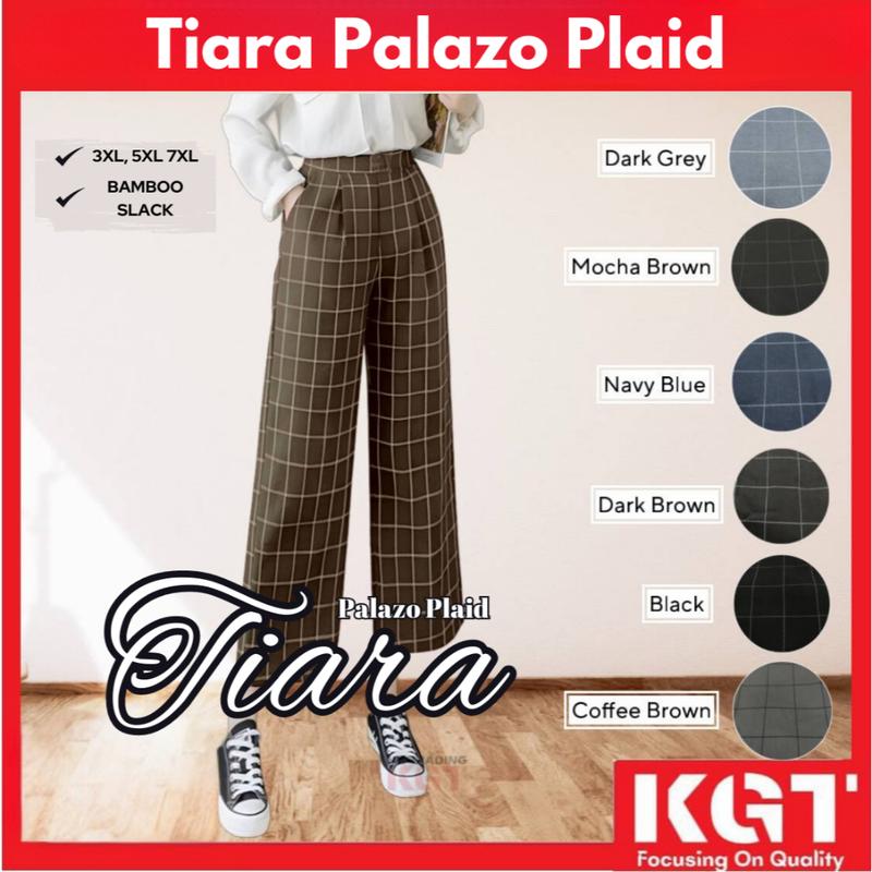 TIARA تيارا Palazo / Slimfit Plaid Bamboo Slack KGT Palazo Petak Slack ...