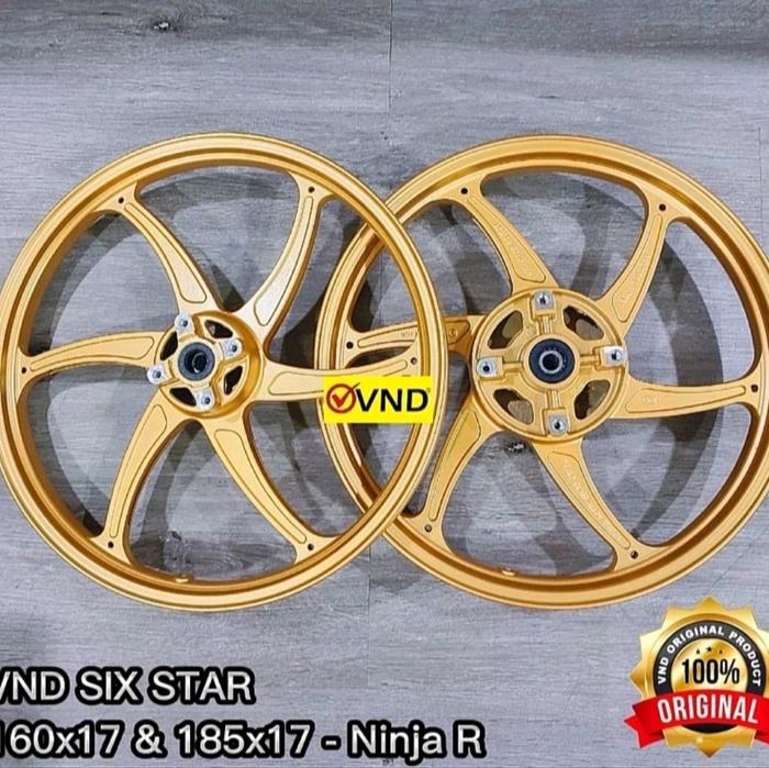 Jual Velg Racing VND Six Star 160/185 x 17 Warna Gold Ninja R/SS ...
