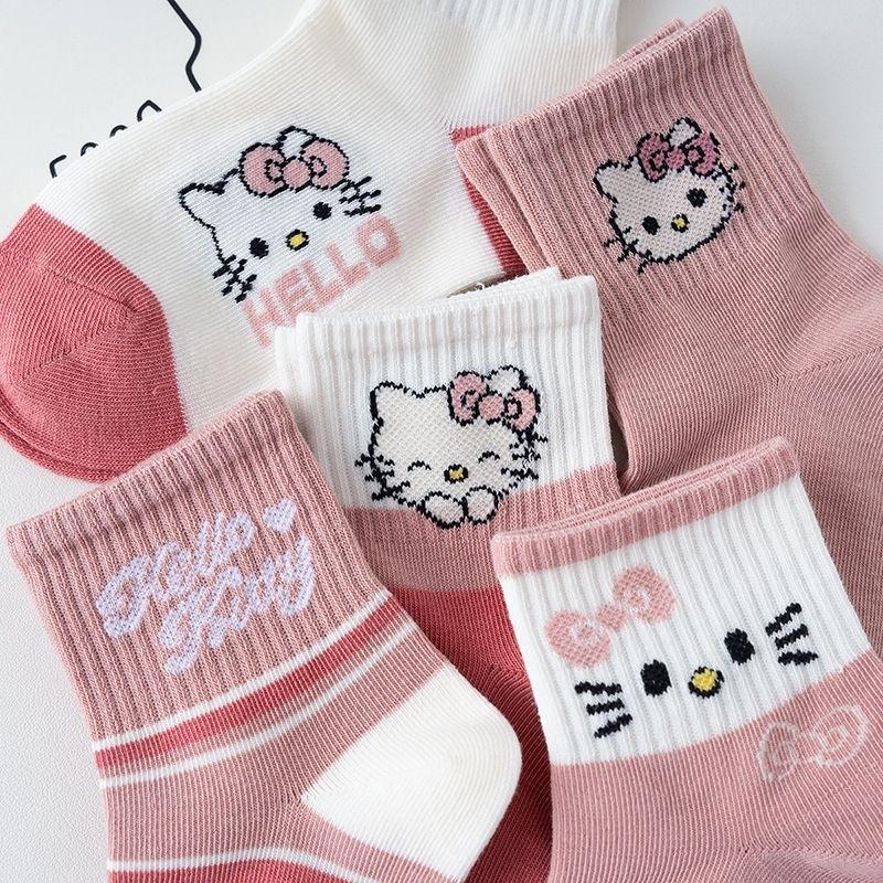 Stokin Kanak-kanak Hellokitty Stokin Kapas Musim Bunga dan Musim ...