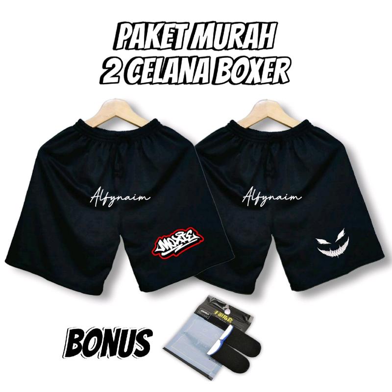 Paket Hemat 30rb dapat 2 Celana Pendek Boxer Keren ( Bonus Sarung ...