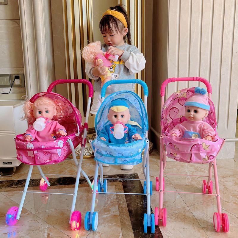 Mainan Anak Patung dengan Kereta Sorong, Untuk Kanak-kanak, Berpura ...