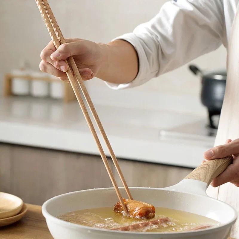 Long Wooden Chopsticks Hot Pot Chopsticks Polished Beech Woo - TikTok ...
