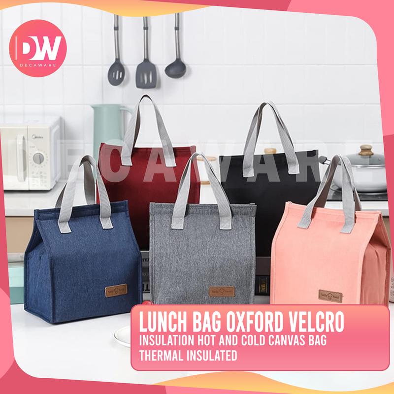 Insulation Hot and Cold Lunch Bag Oxford Velcro Canvas Bag Thermal ...