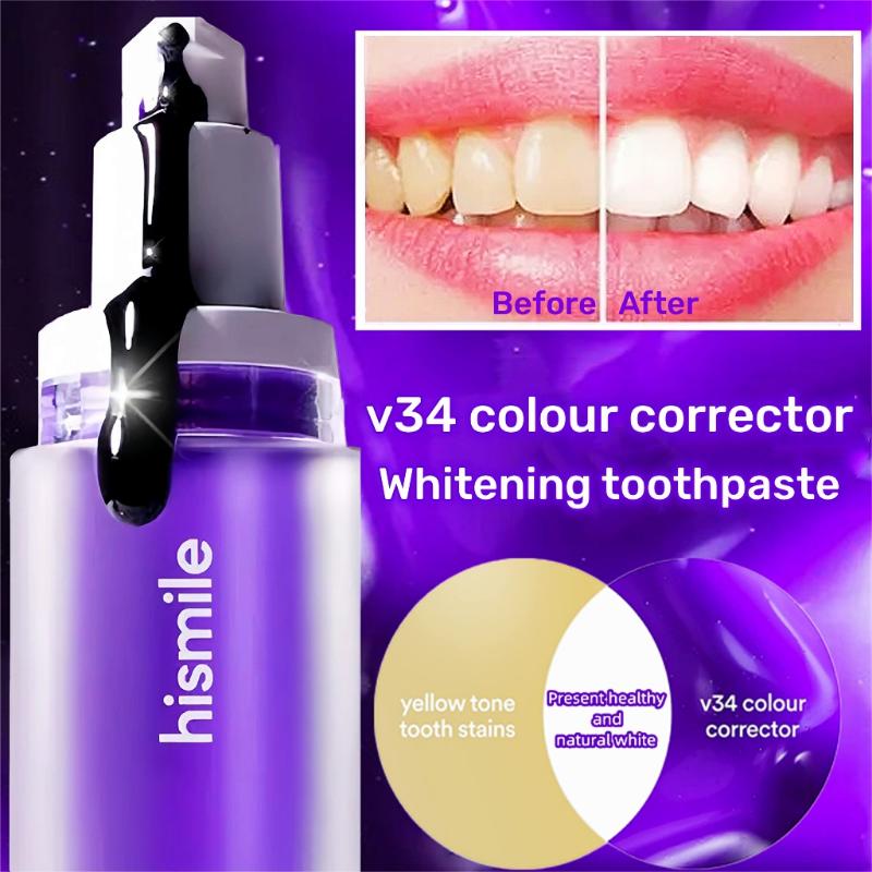 Hismile V34 Purple Colour Corrector Toothpaste For Sensitive Teeth ...