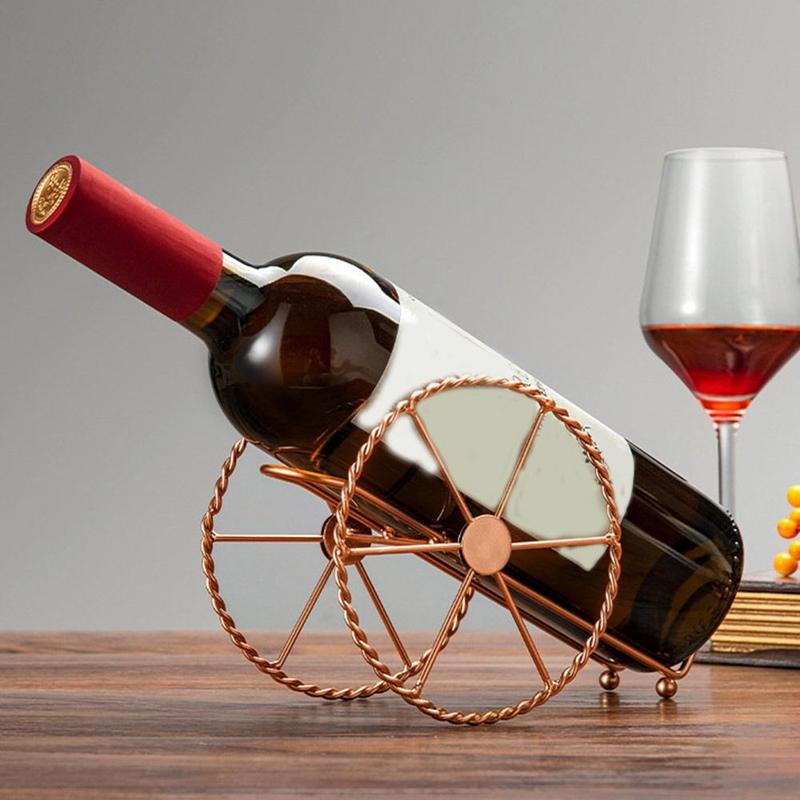 Practical Iron Wheels Design Wine Holder Rose Decorative Red - TikTok ...